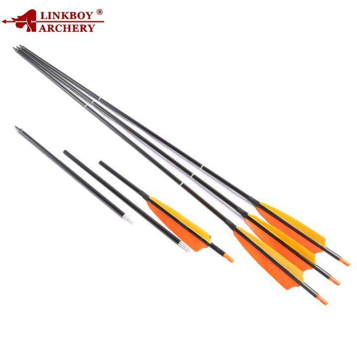 Linkboy Archery Pocket Arrows 3-Take-Down Pure Carbon Arrows Spine 500 ...