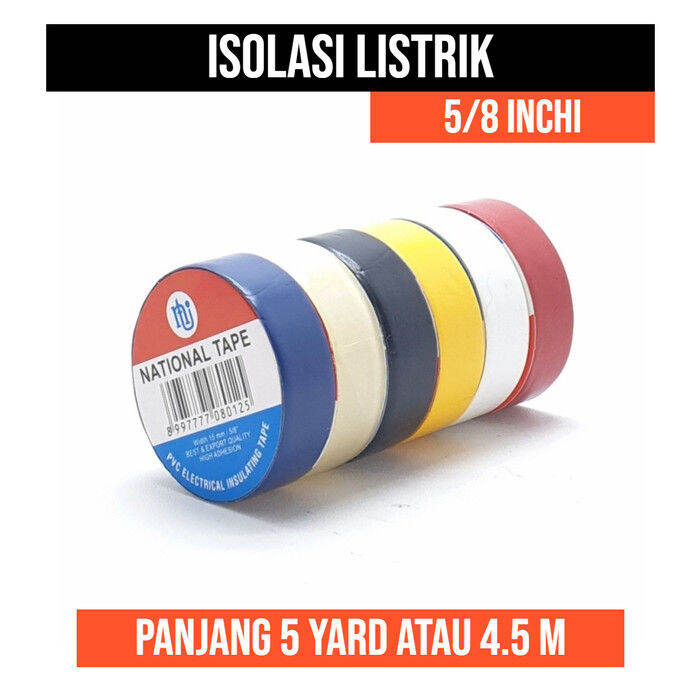 Isolasi Kabel Listrik Solasi Lakban Solatip 5/8 inch 5 yard 4.5m Meter ...