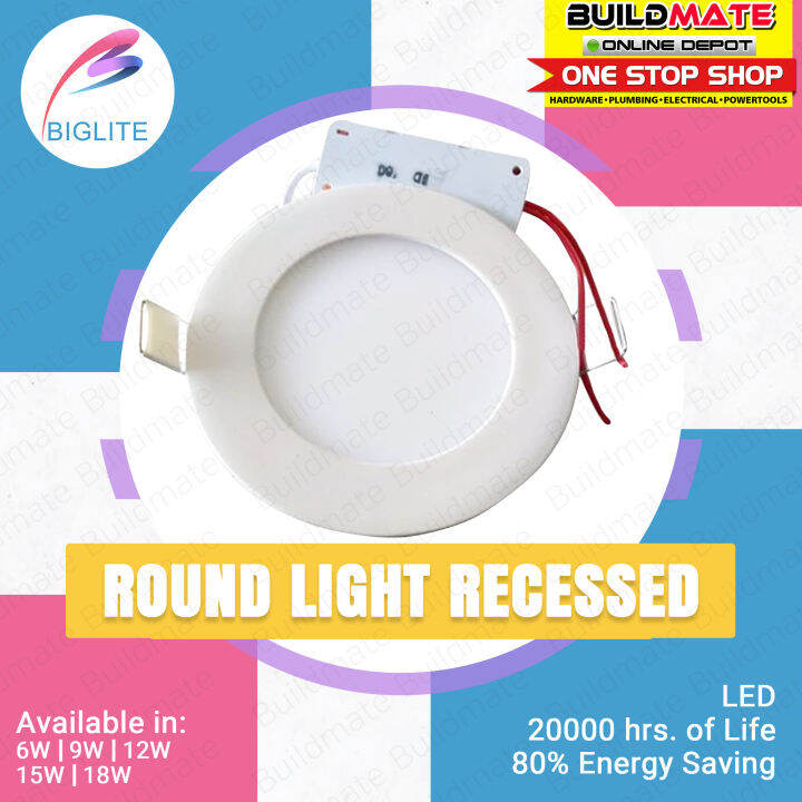 BIGLITE LED Panel Light Recessed Type ROUND •BUILDMATE• | Lazada PH