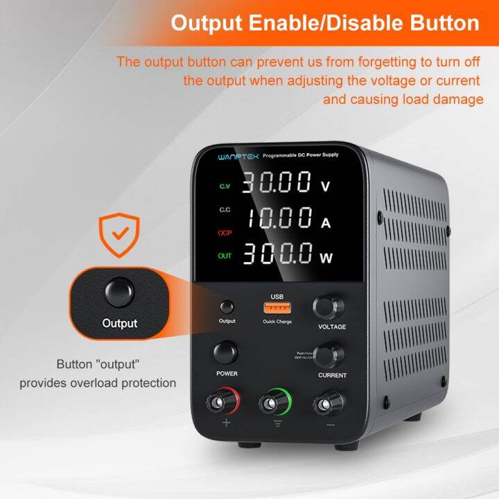 DC Power Supply Variable, 30V 10A Bench Power Supply with 4-Digits LED Display, 5V/3.6A USB ...