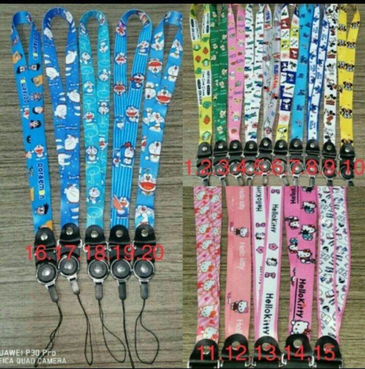 Tali hp/ gantungan hp strap/ tali gantungan leher motip gambar dll ...