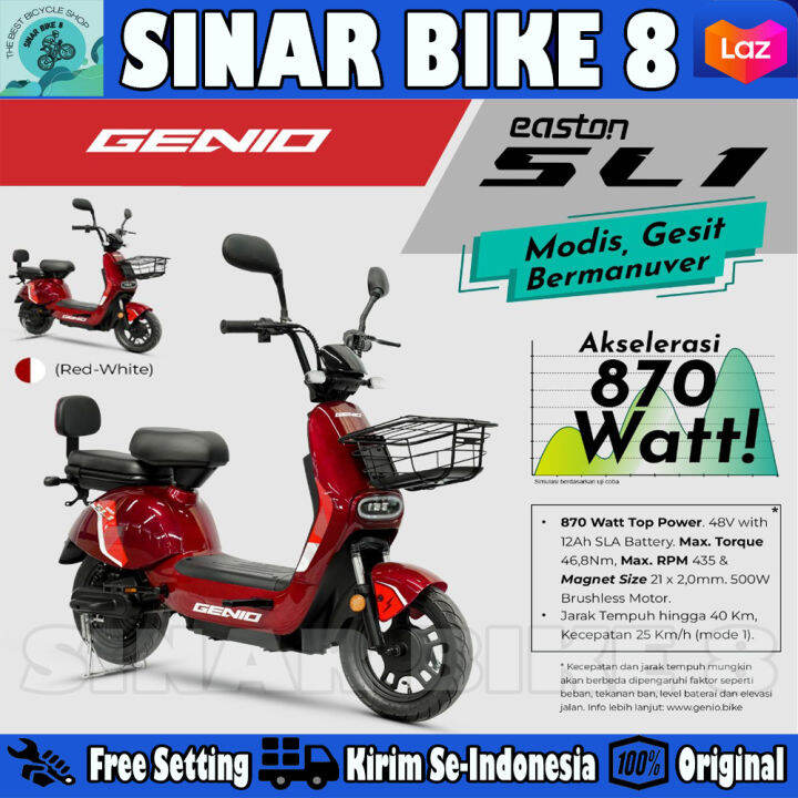 Sepeda Listrik GENIO EASTON SL1 870 Watt New E-Bike | Lazada Indonesia