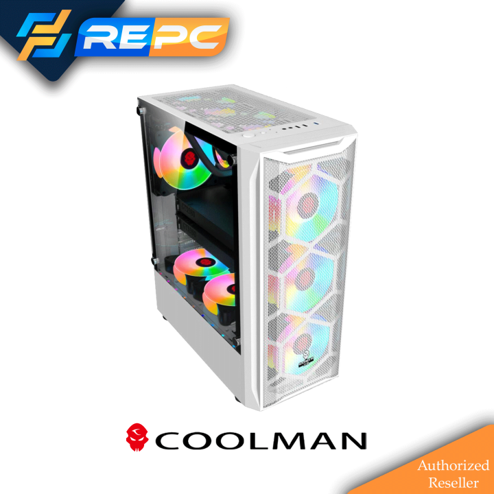 Coolman Aurora w/ 3x120mm RGB Fans White | Lazada PH