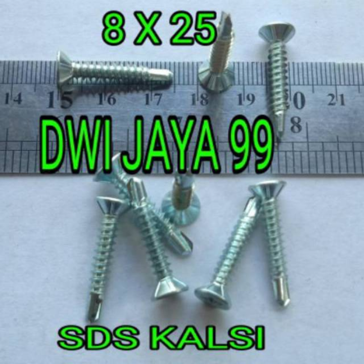 200 pcs skrup sds kalsi 8x25 drilling fh jf grc roofing bajaringan ...