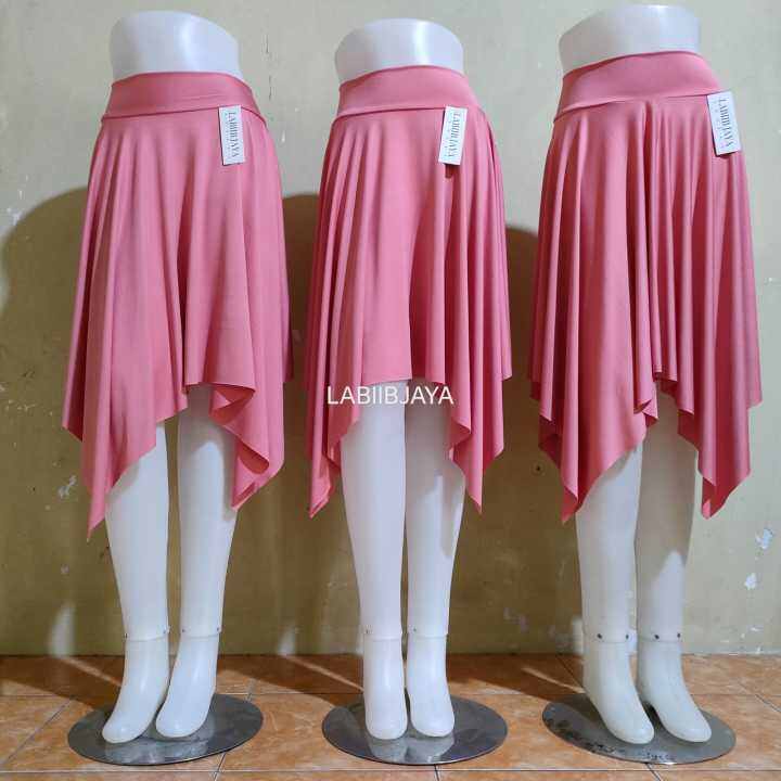 Jumbo Pink Rok Mini Untuk Dance Model Flare Simetris Kain Tidak ...