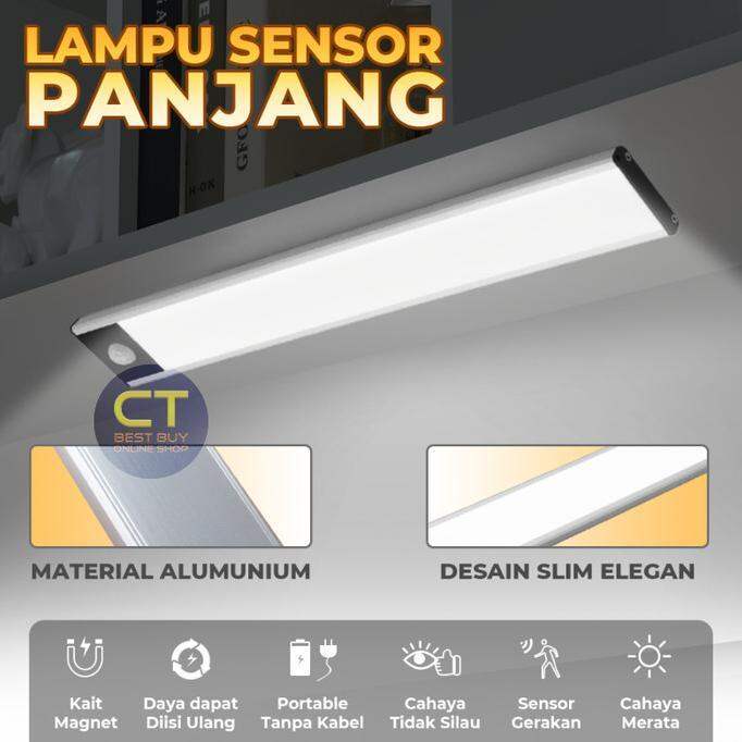 Lampu Pir Sensor Gerak Otomatis Led Bar Light Lemari Dinding Cabinet ...