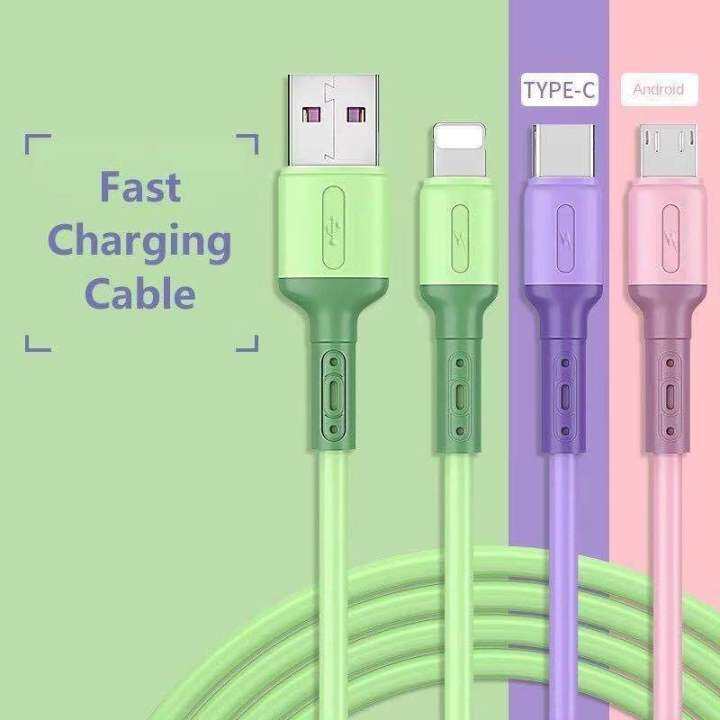 5A Fast Charger Liquid silicone USB Charger Extra Long Cable for Phone ...