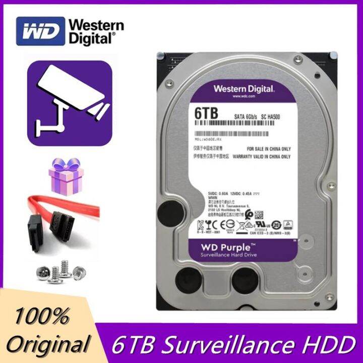 Western Digital WD 6TB Surveillance Internal Hard Drive Disk 3.5" 64M ...