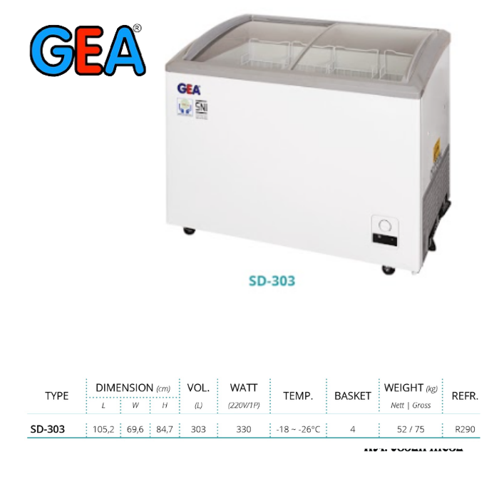 SLIDING CURVE GLASS FREEZER GEA SD-303 | Lazada Indonesia