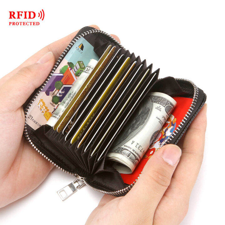 RFID Multi-card Holder Bag Zipper Wallet | Lazada PH