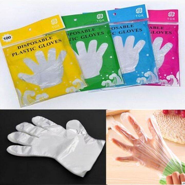 Disposable Food Prep Gloves 100 Piece Plastic Food Safe Disposable ...