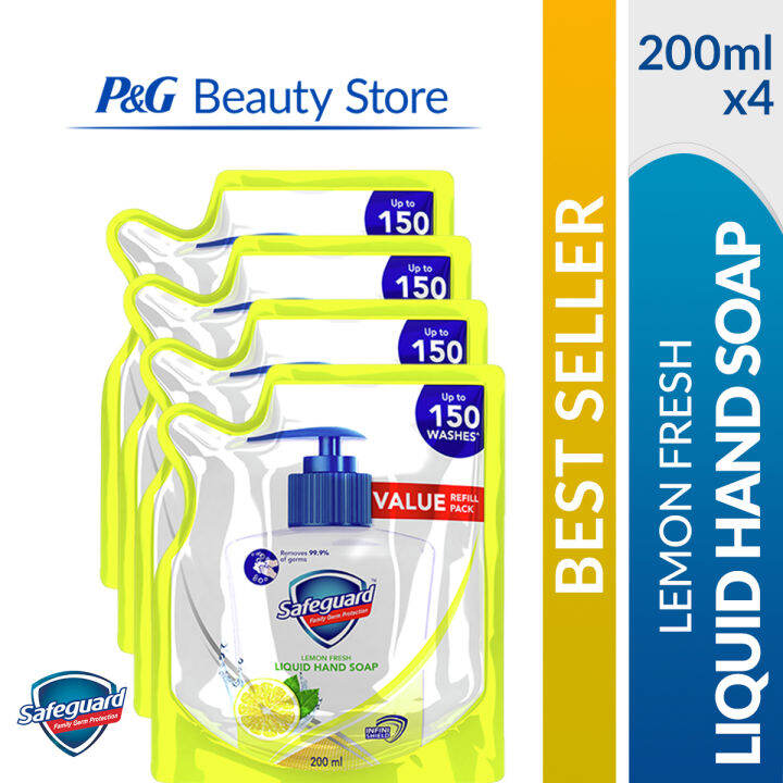 Safeguard Liquid Hand Soap Refill Pure White Lemon Fresh Floral Pink