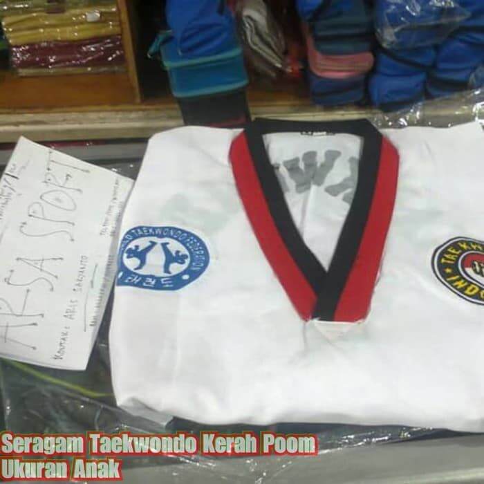 **SALE**Baju Taekwondo Anak Tekwondo Seragam Taekwondo Kerah Merah Hitam Poom | Lazada Indonesia