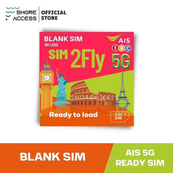 Blank Sim (No Load) 5G READY AIS SIM2FLY Sim Card Global Asia/australia coverage BY SHOREACESS ...