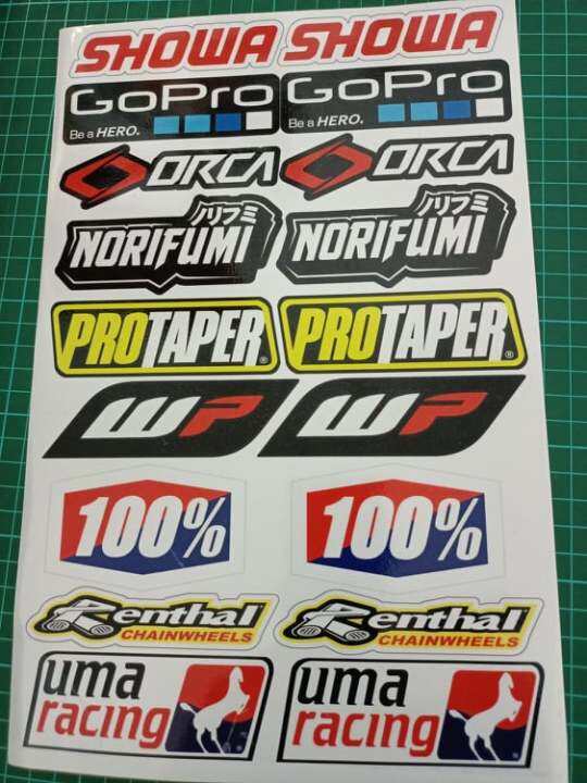 STIKER STICKER RACE PACK RACING GOPRO SHOWA PROTAPER VIRAL KEREN MURAH ...