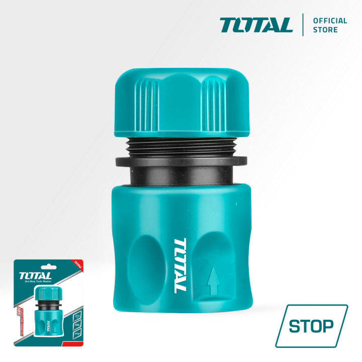 TOTAL Plastic Hose Quick Connector with Water Stop, Hose: 1/2 ...