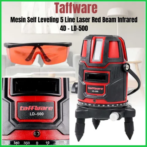COD Taffware Mesin Self Leveling 5 Line Laser Red Beam Infrared 4D ...