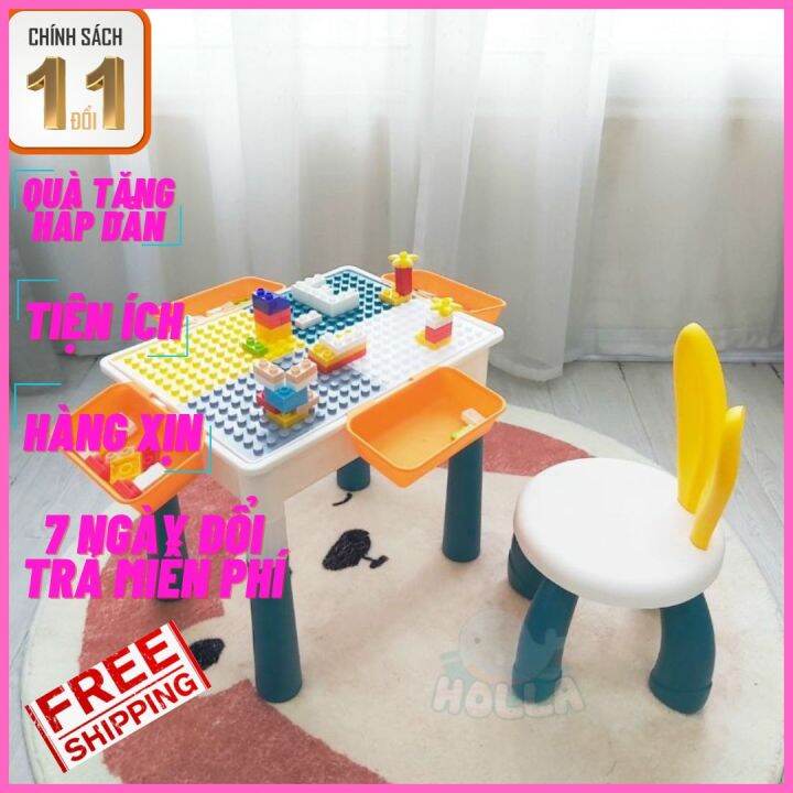 Đồ chơi bàn LEGO đa năng 90 chi tiết - Bộ bàn lego lắp ghép cho bé phát ...