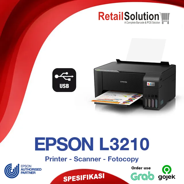 Printer AIO PSC Scan fotocopy A4 USB - Epson L3210 Infus Tanki Warna ...