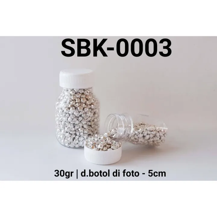 SBK-0003 Sprinkles sprinkle sprinkel bintang silver perak 30gr 30gram ...
