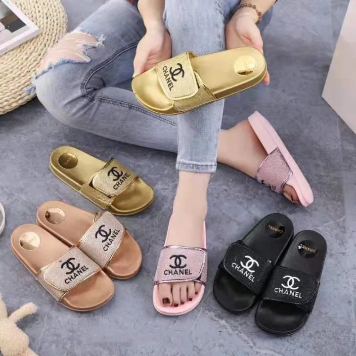 C hanel double C letter small incense slippers female flip flop ...