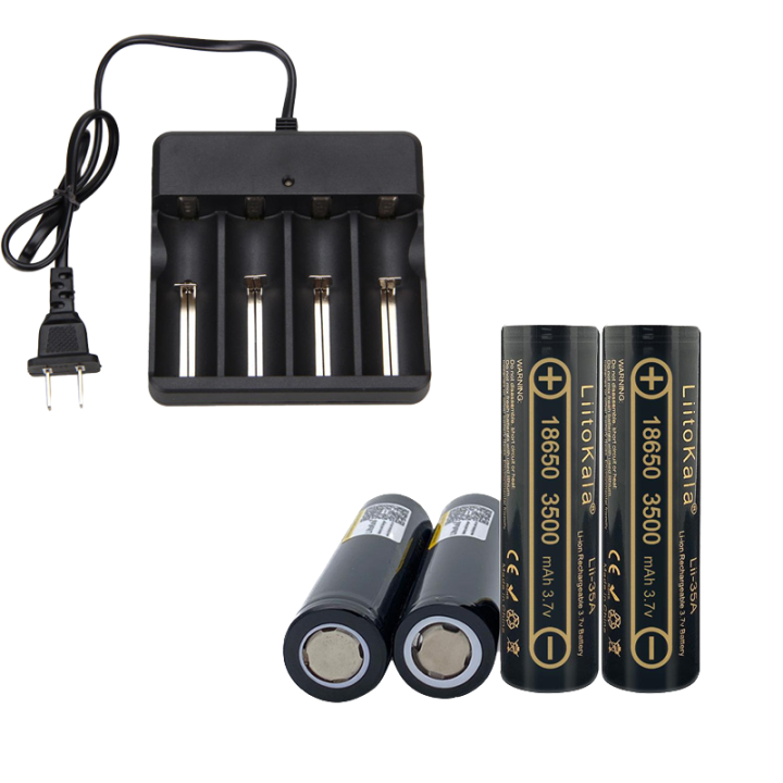 Four Slot Plug Smart Charger And Battery LiitoKala 18650 LiitoKala ...