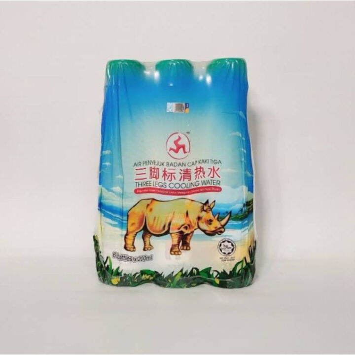 Air Penyejuk Badan Cap Kaki Tiga Badak / Three Legs Cooling Water 200ml ...