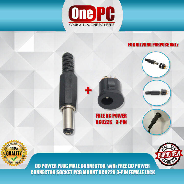 DC POWER PLUG MALE CONNECTOR, with FREE DC POWER CONNECTOR SOCKET PCB ...