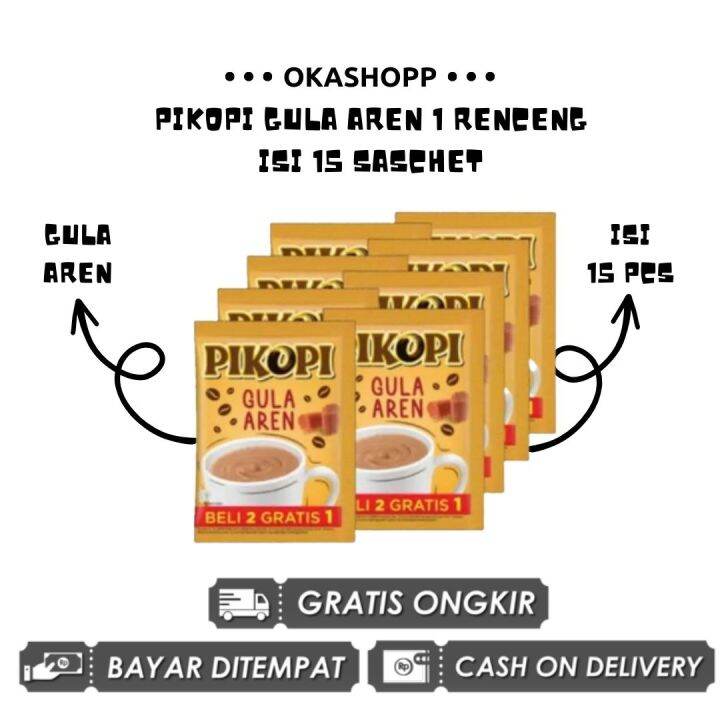 PIKOPI Gula Aren 15 Sachet Produk Kopi Kapal Api - 1 Renceng | Lazada ...
