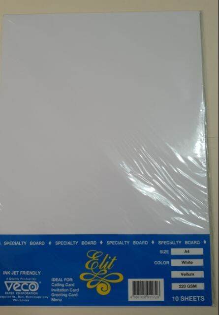copy paper [FPS FairPriceSupplies] Veco Elit White Vellum Board - 100 ...
