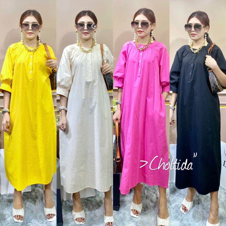 Choltida 💛Dress คอ Y แขน 3 ส่วน เนื้อผ้าลินินสีสันสดใส เนื้อผ้าดีมาก เนื้อนิ่ม สวมใส่สบายค่ะ ...