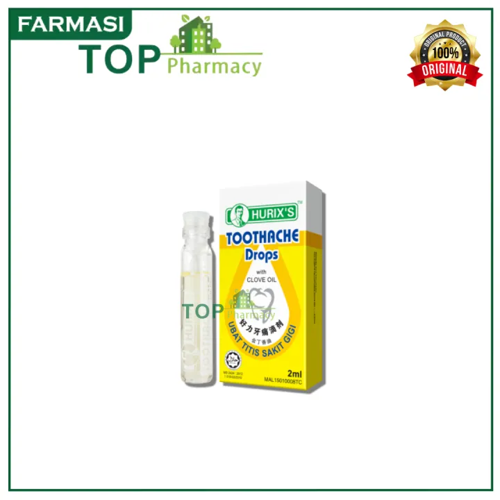 Hurix's Toothache Drops with clove oil 2ml (ubat titis sakit gigi) | Lazada