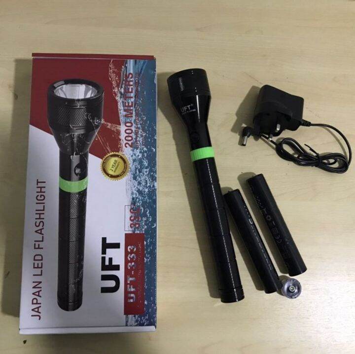 Japan LED Flashlight Rechargeable Super Bright Torchlight-UF333 Long ...