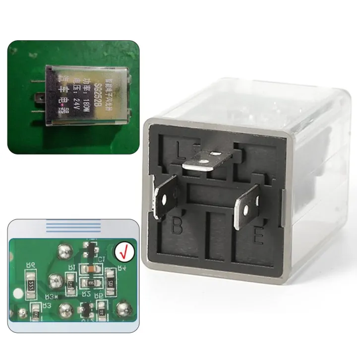 24V 3Pin Car LED Light Flasher Relay Turn Signal Rate Control Blinker ...