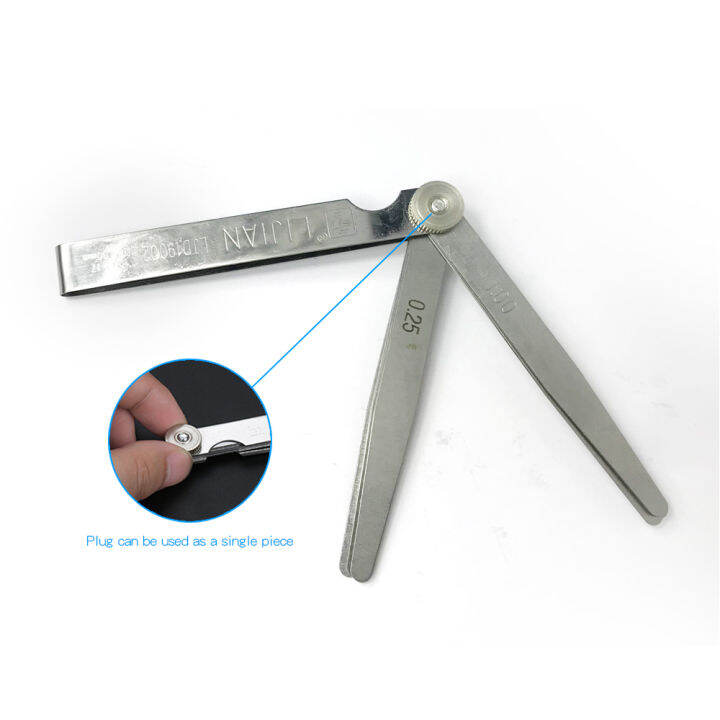 1pc Metric Feeler Gauge 17 Blades 0.02-1.00mm Measurements Tools Stainless Steel Foldable ...