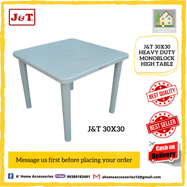 J&T 30x30 Heavy Duty Monoblock High Table | Lazada PH