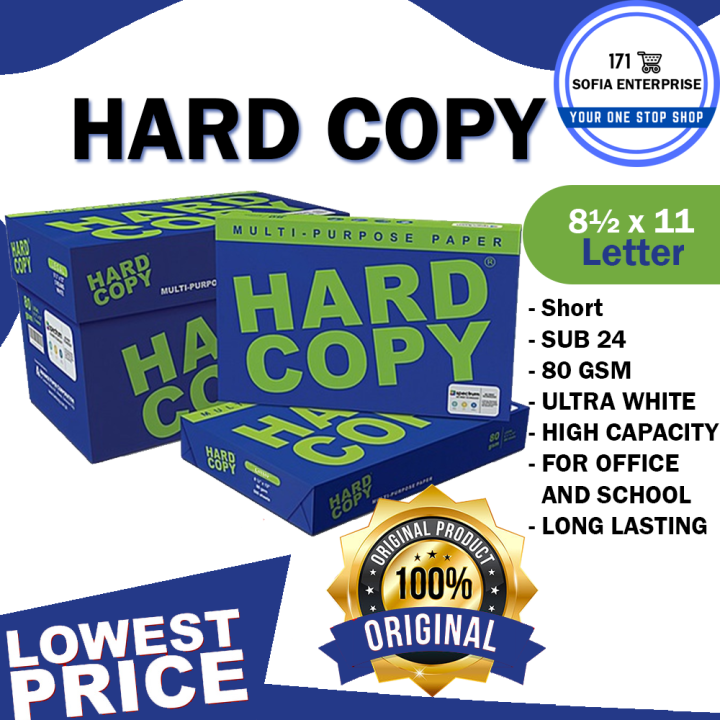 Hard Copy Bond Paper Short and A4 Buy 1 Short and get A4 80GSM 500 ...