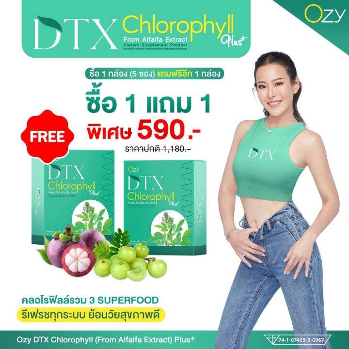 OZY DTX Chlorophyll Plus คลอโรฟิลล์ พรีไบโอติก By. หนิง ปณิตา ( 1 กล่อง บรรจุ 5 ซอง ) | Lazada.co.th