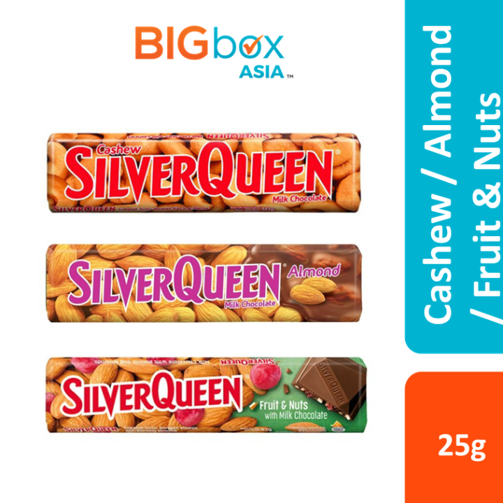 Silverqueen Cashew / Almond / Fruit & Nuts with Milk Chocolate 25g | Lazada Indonesia