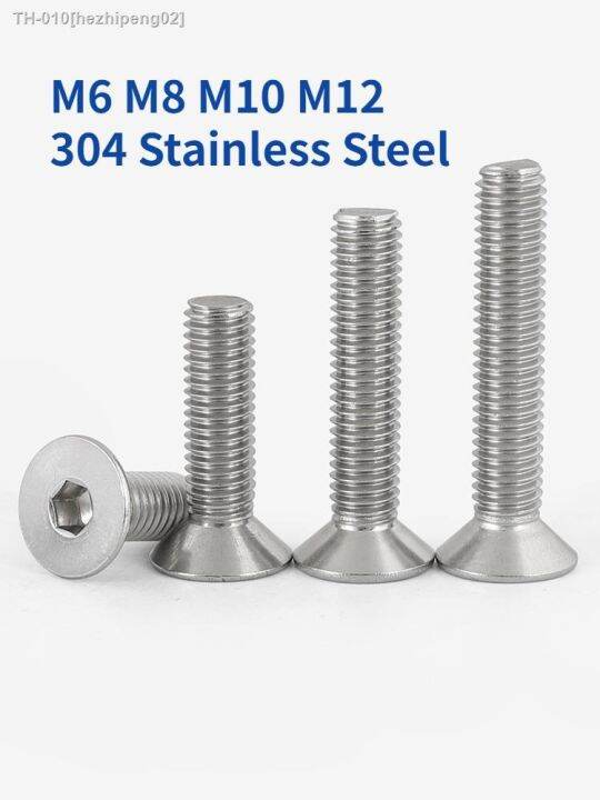 M6 M8 M10 M12 304 Stainless Steel Countersunk Head Hex Hexagonal Socket Screw Flat Head Allen ...