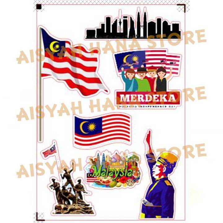 AHS MERDEKA & BENDERA MALAYSIA Cupcake & Cake Topper Decoration ...