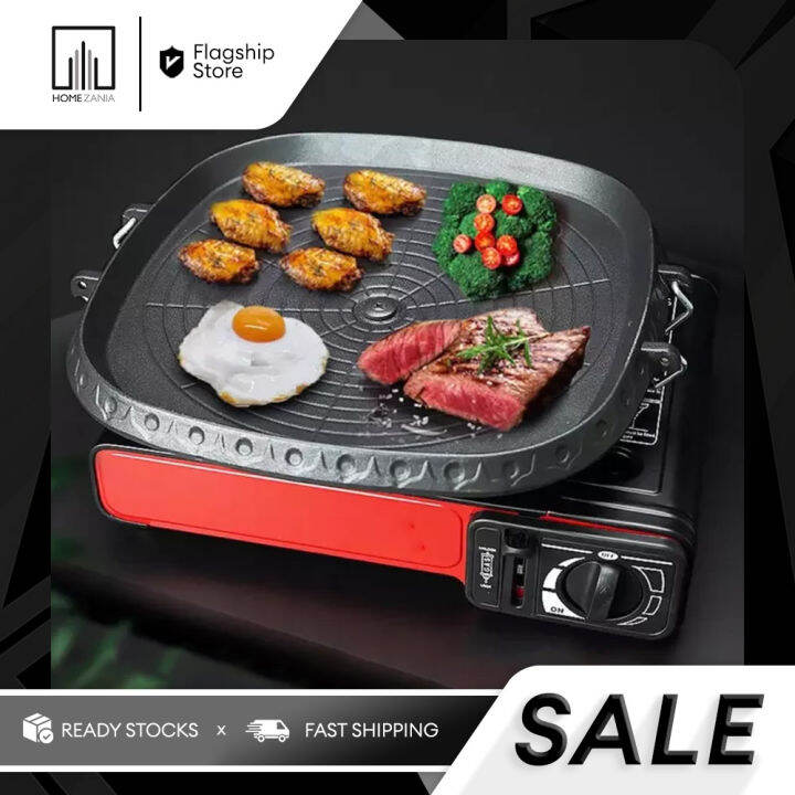 Korean-style Square Grill Pan with Maifan Stone Coated Surface Non ...