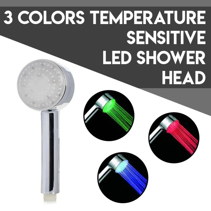 3 Colors Temperature Sensitive LED Shower Head - Silver | Lazada PH