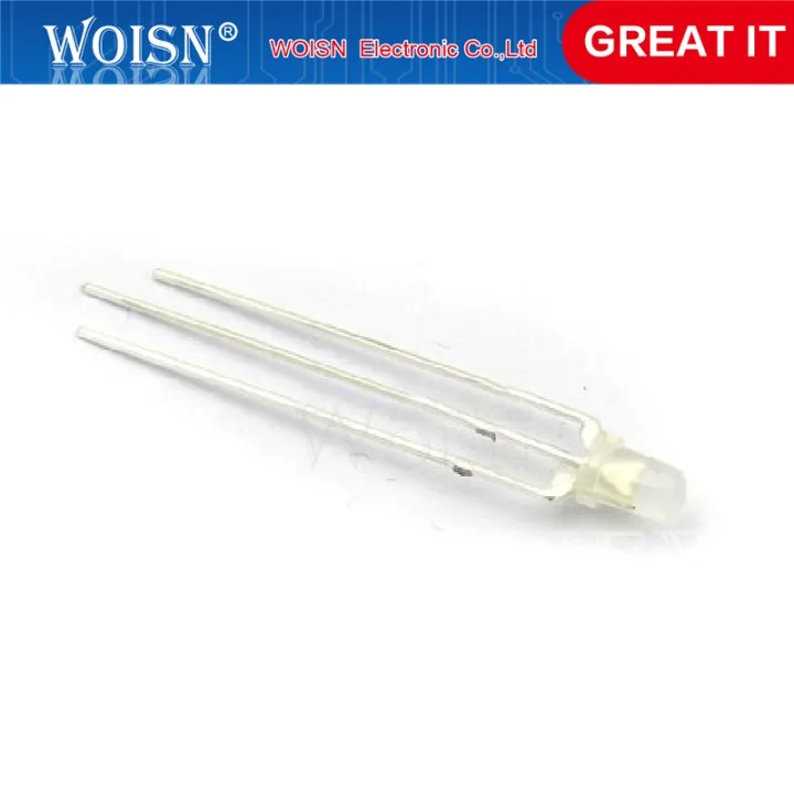 100pcs/lot LED 3mm Round Diffused Red & Green two Color Common Anode ...