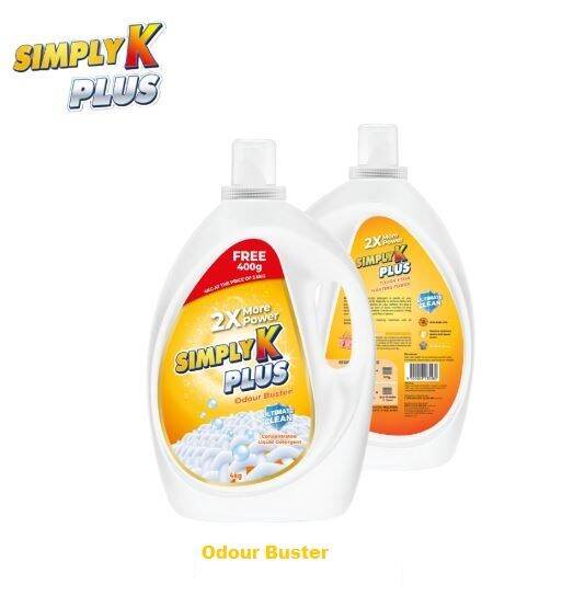 Simply K Plus Liquid Laundry Detergent Odour Buster 4kg (Yellow) | Lazada