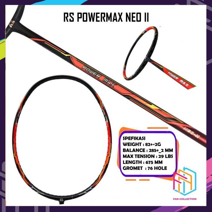 RS POWER MAX NEO II / RAINFORCE SPEED RAKET BADMINTON ORIGINAL | Lazada ...
