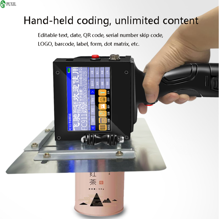 LED touch screen handheld inkjet printer intelligent USB production ...