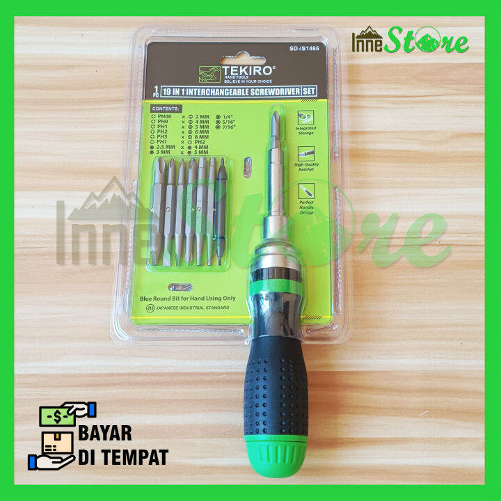 OBENG SET TEKIRO INTERCHANGEABLE SCREWDRIVER SET 19 IN 1 OBENG SET ...