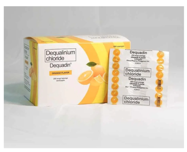 Dequadin Lozenge 250 mcg Orange Flavor (16 lozenges) for Sore Throat ...