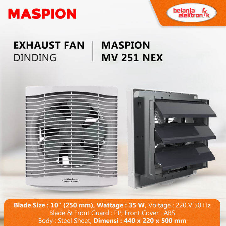 MASPION MV 251 NEX Exhaust Ventilating Fan 10" (25 cm) Wall / Dinding ...